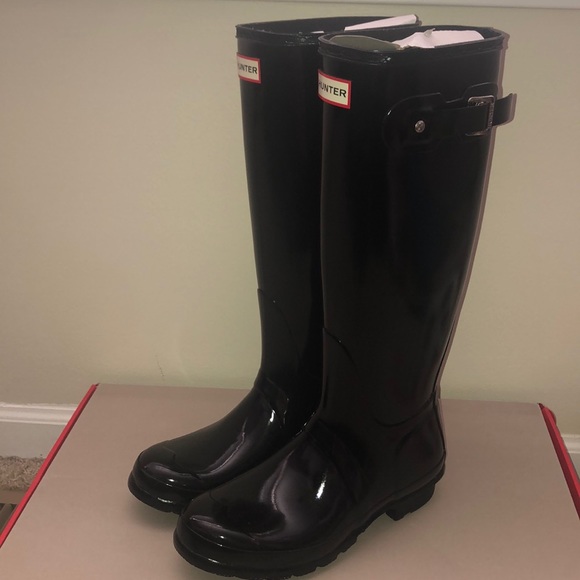 hunterboots | Shoes | Womans Original Tall Gloss Black Hunter Boots ...